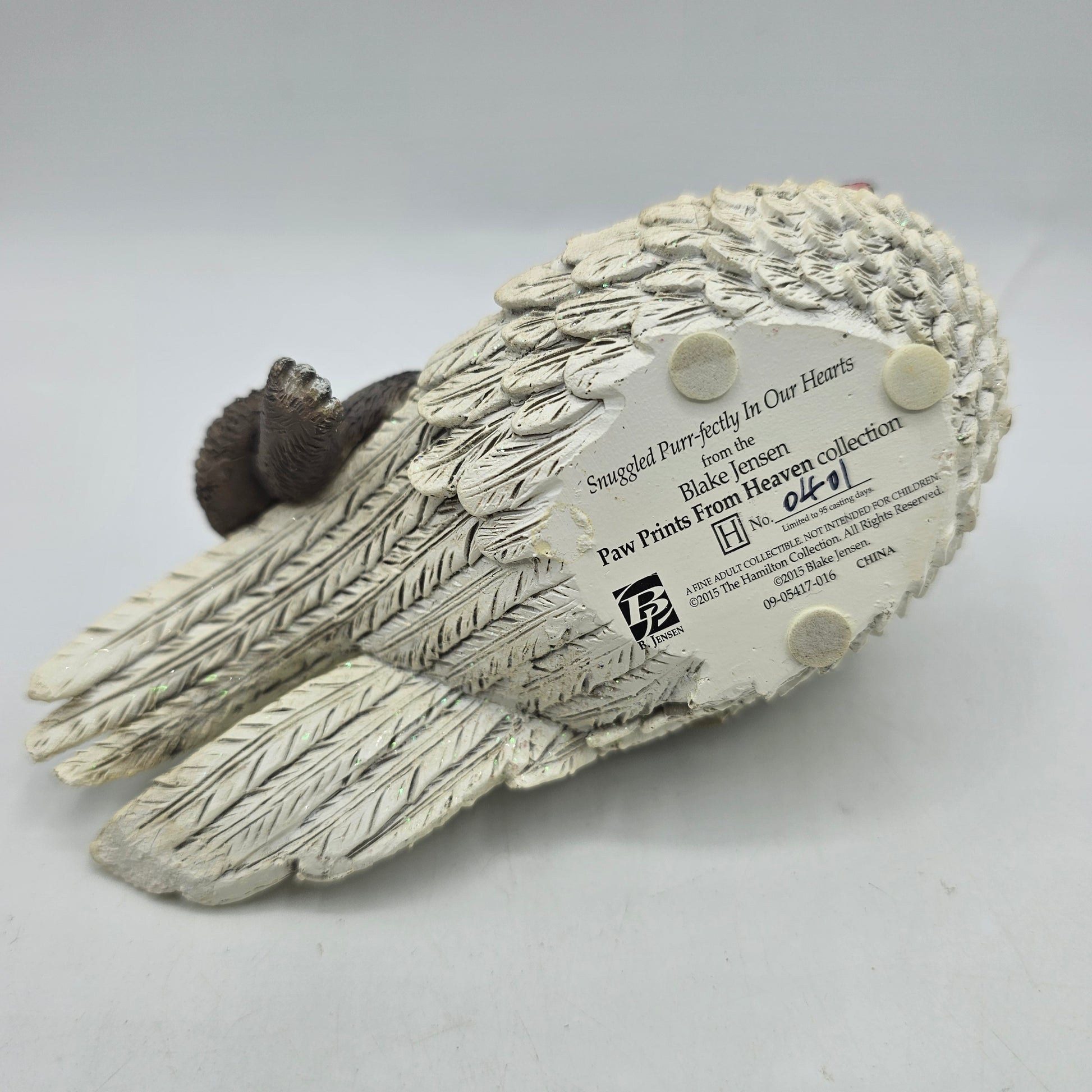 Gray Tabby Cat in Angel Wings Figurine by Blake Jensen from the Pawpri ...