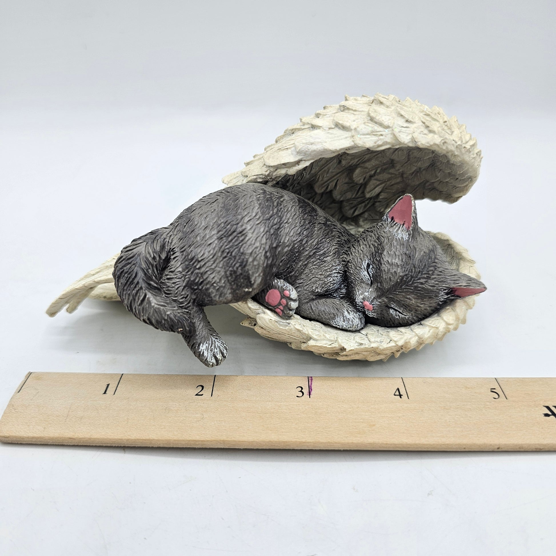 Gray Tabby Cat in Angel Wings Figurine by Blake Jensen from the Pawpri ...